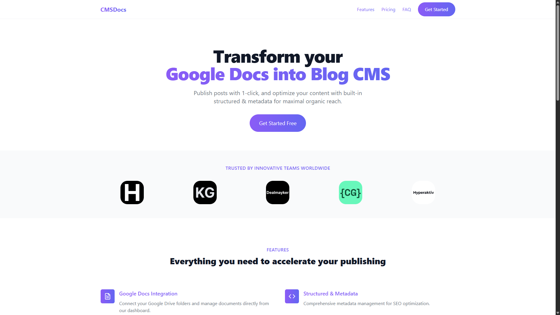 CMSDocs - Transform Google Docs into Blog CMS